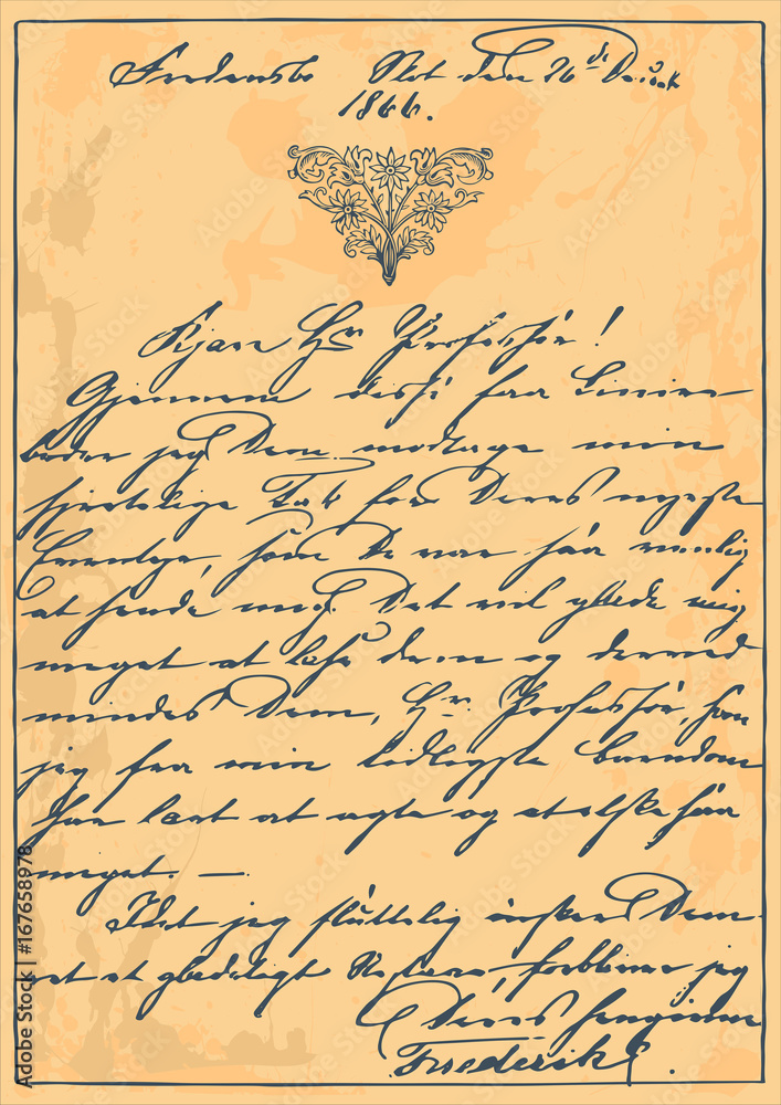 Handwritten calligraphy design old paper vintage vector illustration ...