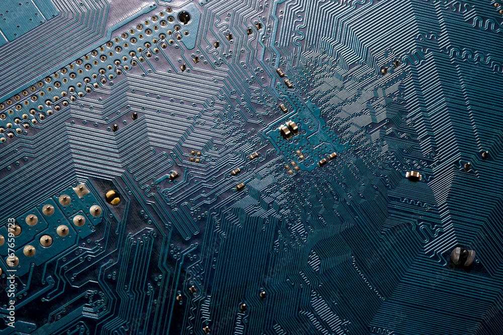 Poster Blue PCB - Backside of a ATX Motherboard – Wall Art | UkPosters