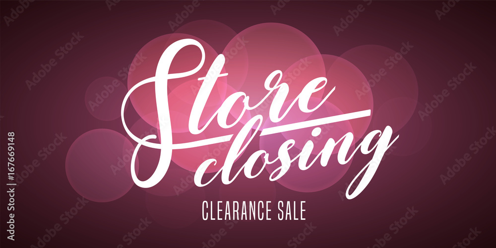 Vector lettering for store closing illustration Stock Vector | Adobe Stock