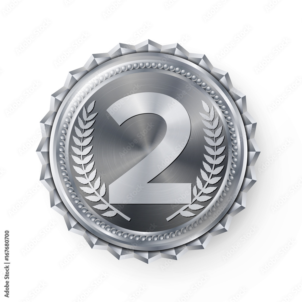 Silver Medal Vector. Silver 2nd Place. Ceremony Winner Honor Prize ...