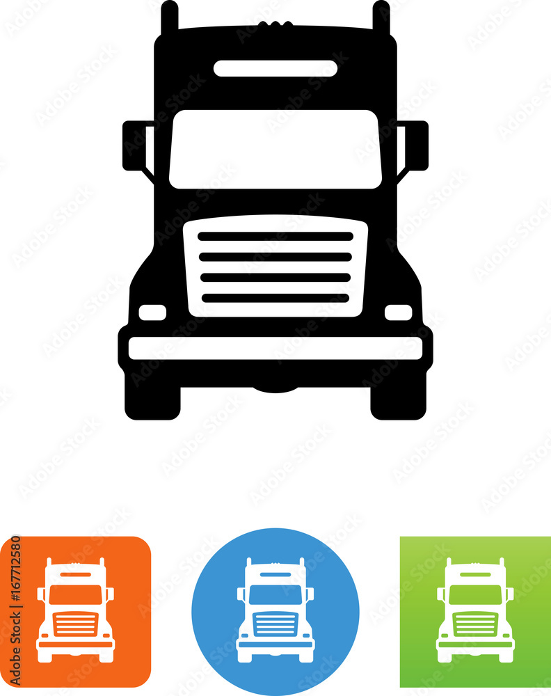 Semi Truck Front Icon - Illustration Stock Vector | Adobe Stock