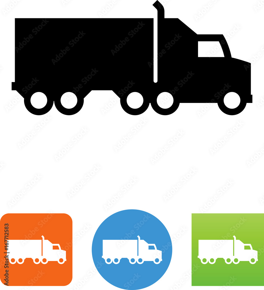Semi Truck Side View Icon - Illustration Stock Vector | Adobe Stock