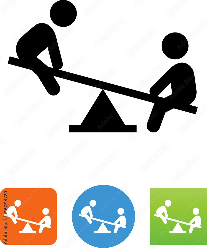 Teeter Totter Icon - Illustration Stock Vector | Adobe Stock