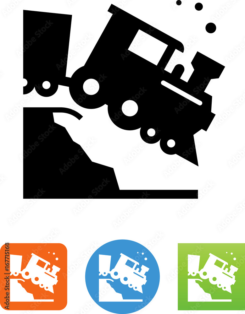 Train Wreck Icon - Illustration Stock Vector | Adobe Stock