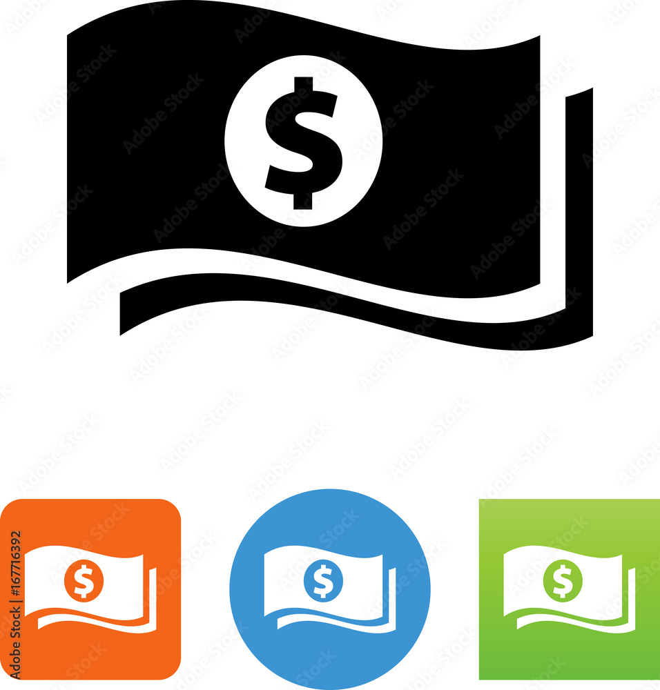 Vector Dollar Bills Icon - Illustration Stock Vector | Adobe Stock