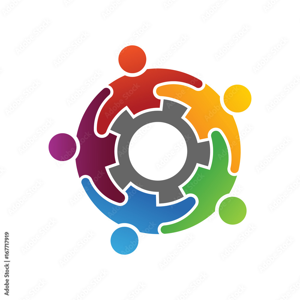 Group of Diverse People Working Together Logo Concept Stock Vector ...