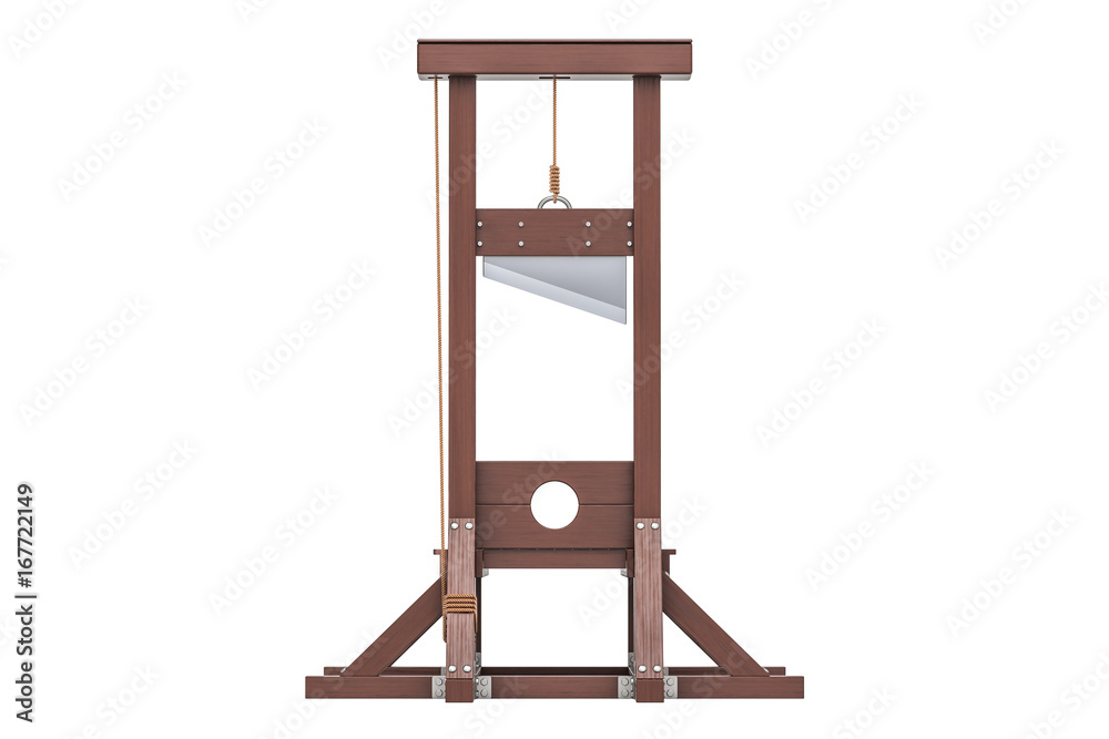 Guillotine closeup, 3D rendering Stock Illustration | Adobe Stock