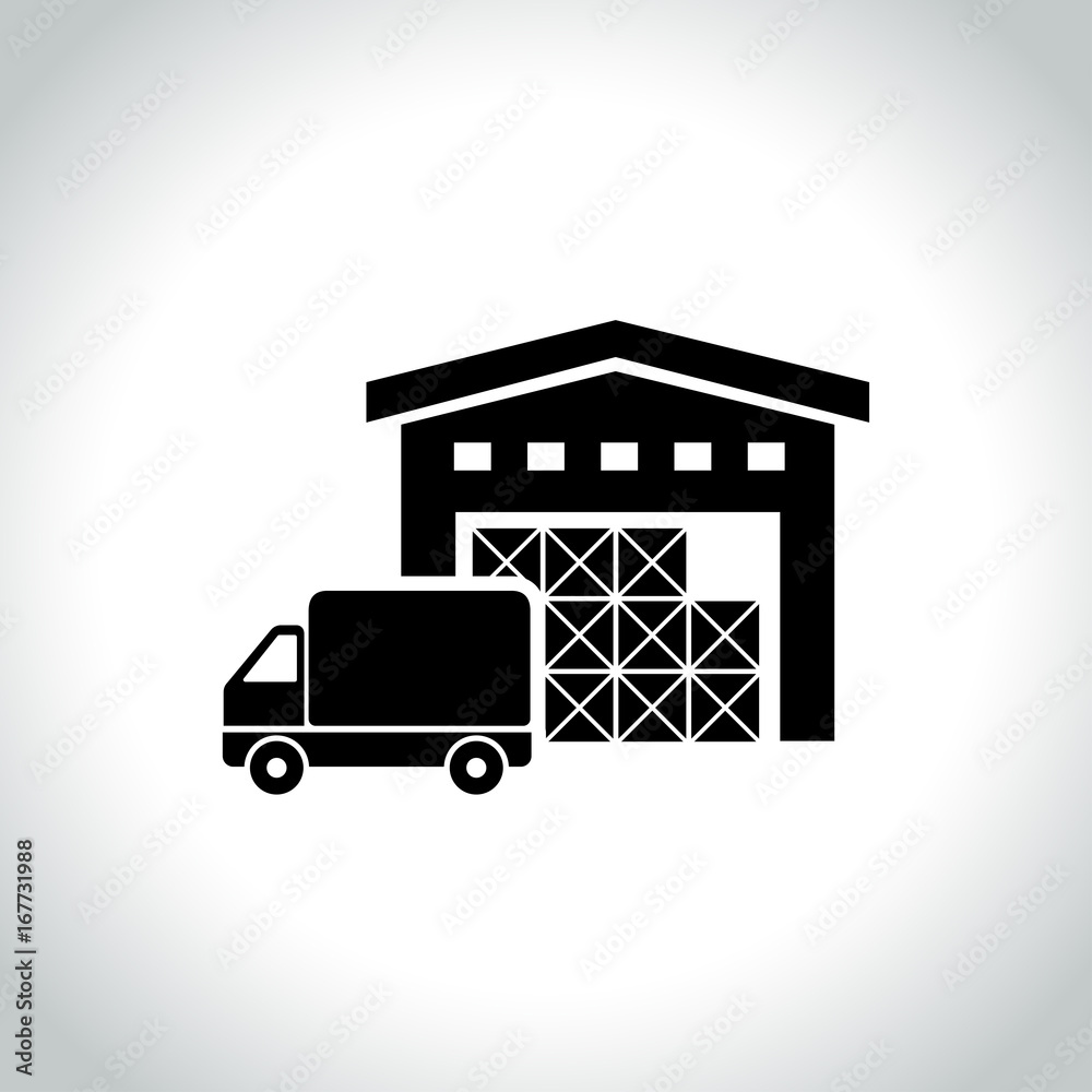 warehouse icon on white background Stock Vector | Adobe Stock