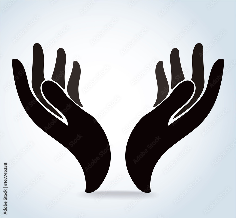 hands holding design vector, hands pray logo Stock Vector | Adobe Stock