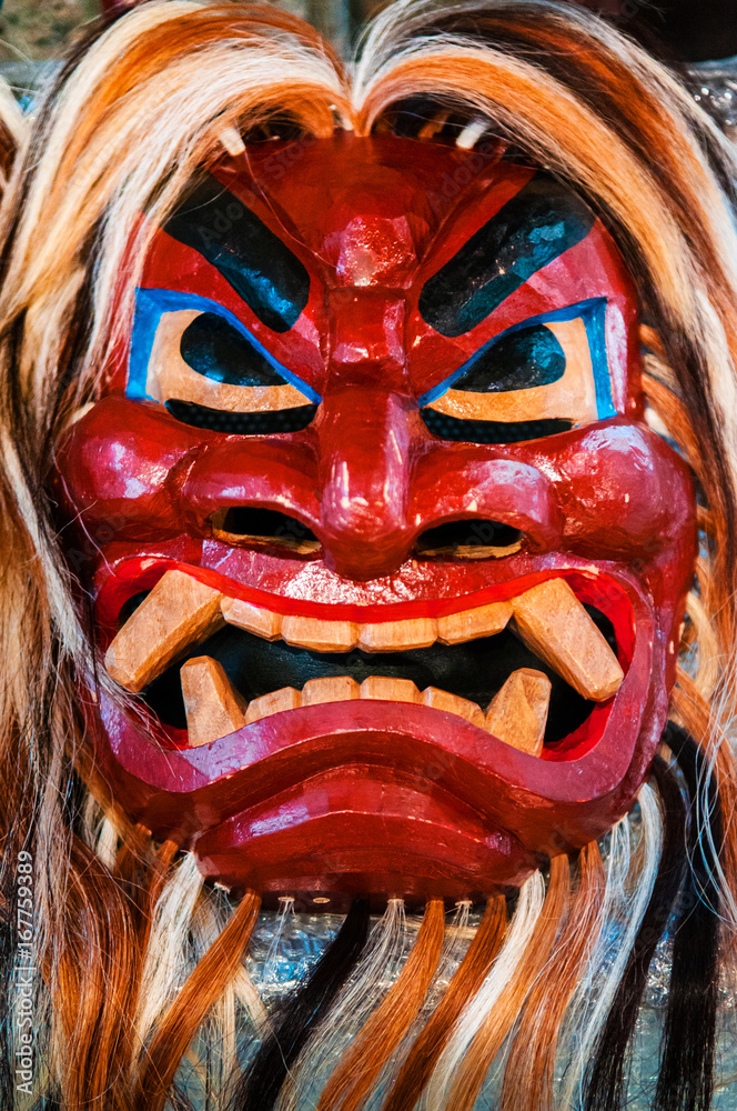 Namahage mask, Japanese traditional giant mask, Akita, Tohoku. Stock Photo | Adobe Stock