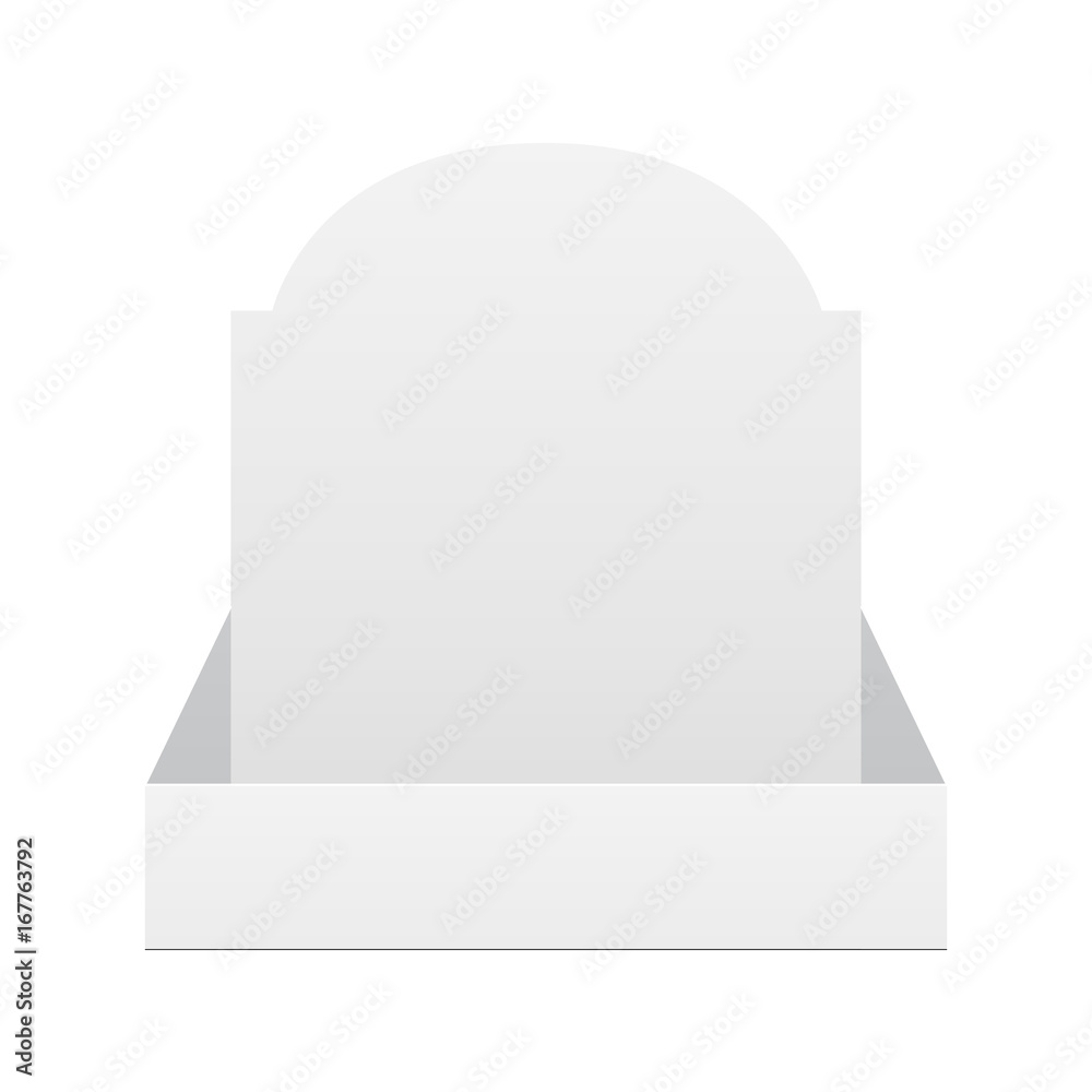 Cardboard POS display mockup with rounded top - front view. Vector ...