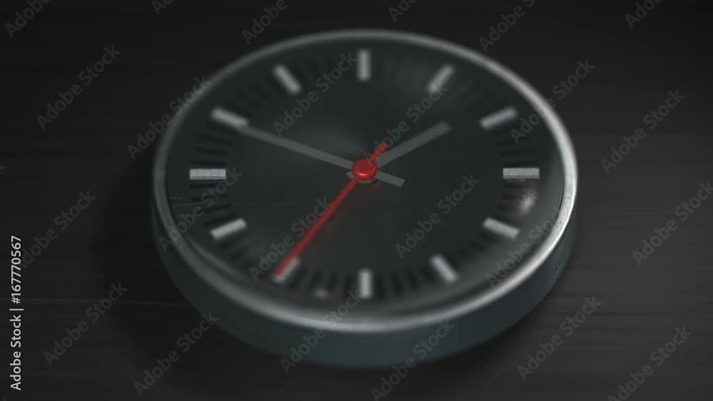 Clock minute, second and hour hands moving fast. Animated Clock in ...
