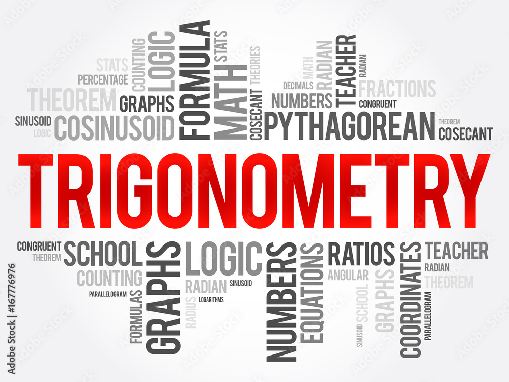 Trigonometry word cloud collage, education concept background Stock ...