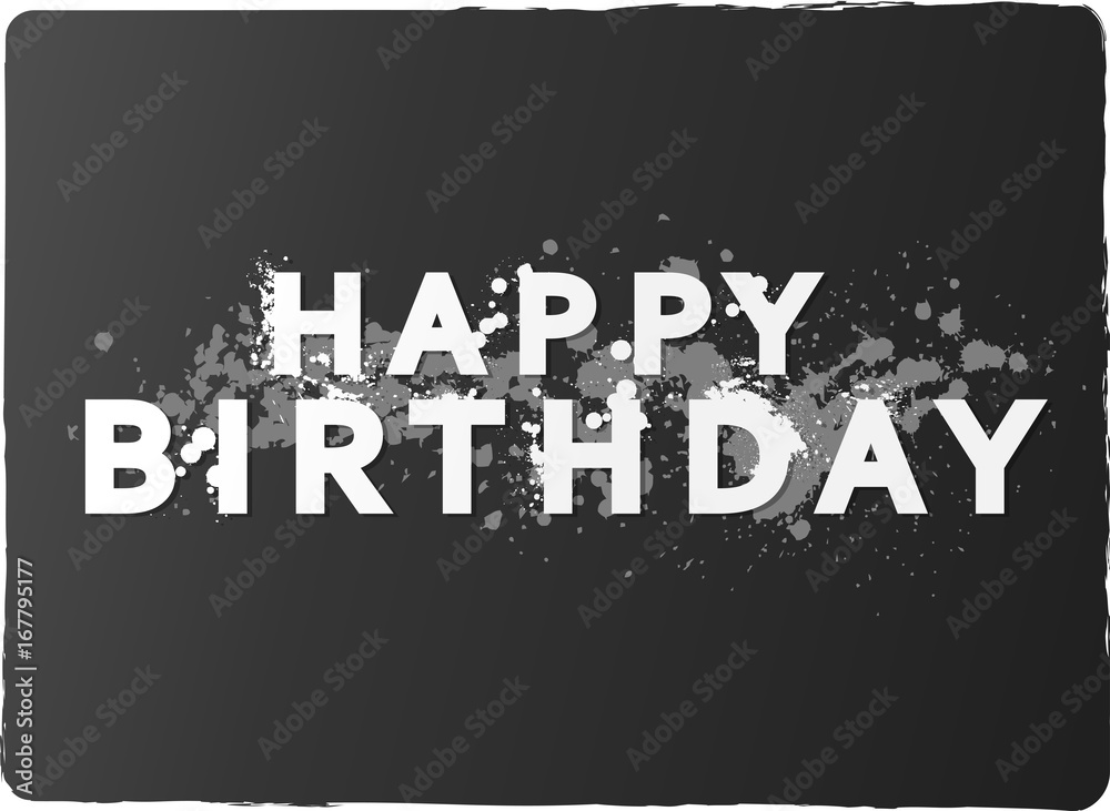 Happy birthday splash text. Vector illustration Stock Vector | Adobe Stock
