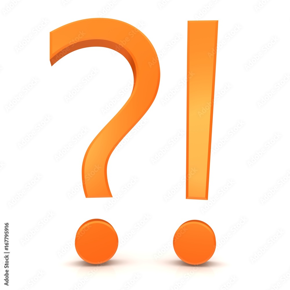 question mark exclamation mark point orange 3d ask and answer problem ...