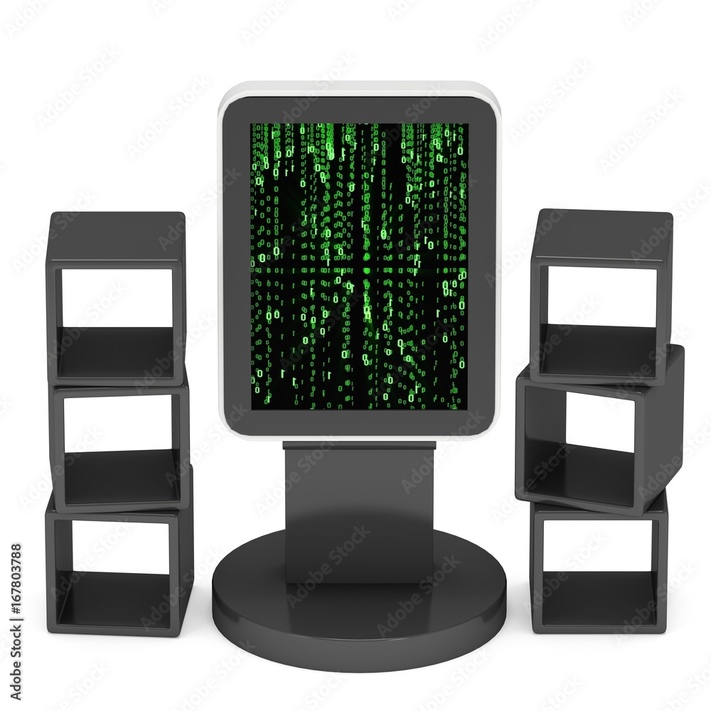 LCD Display Stand and product display boxes. Trade Show Booth. 3d ...