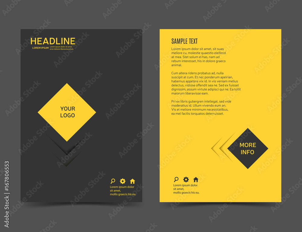 Modern technology brochure design, minimal business flyer template ...