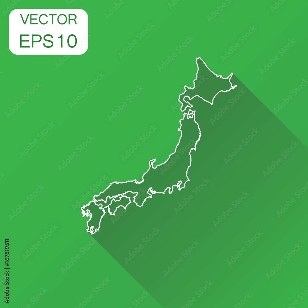 Japan map icon. Business cartography concept outline Japan pictogram ...