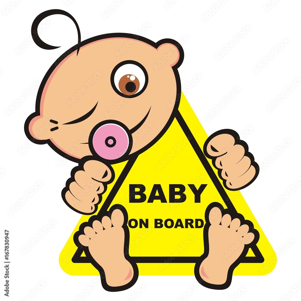 Baby on board, vector icon, banner Stock Vector | Adobe Stock
