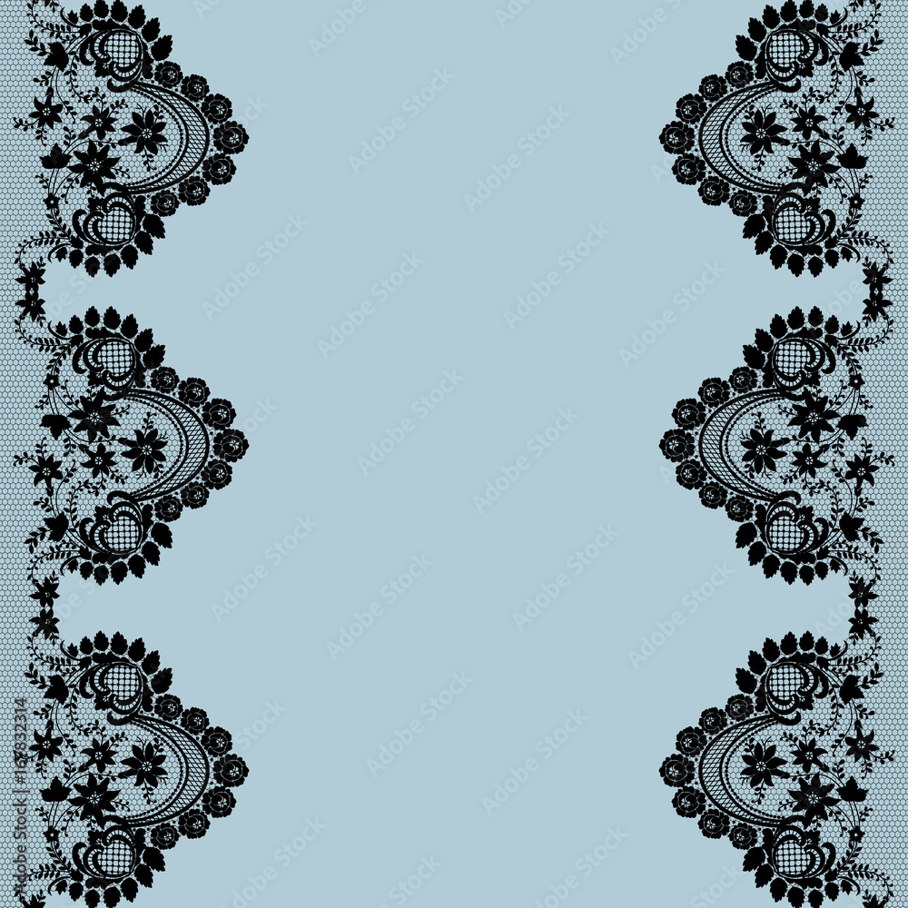 Black lace borders Stock Vector | Adobe Stock
