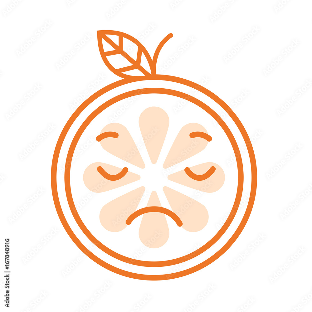 Sad emoji. Sad despondent orange fruit emoji feeling like crying ...
