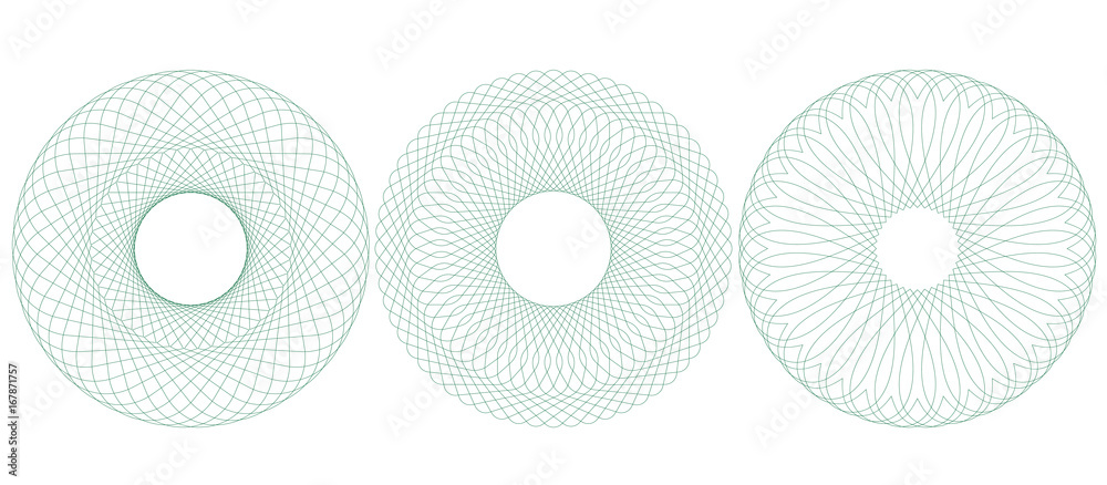 Circular guilloche pattern rosette for certificate, diploma, voucher ...