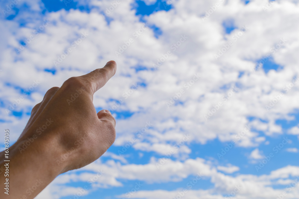 Person Pointing To The Sky