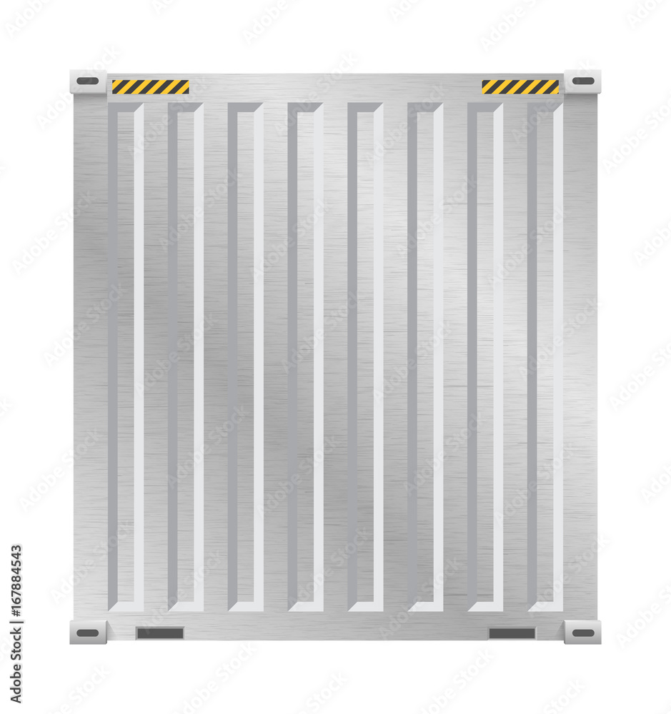 Cargo container vector isolated on white background. Metal box or ...