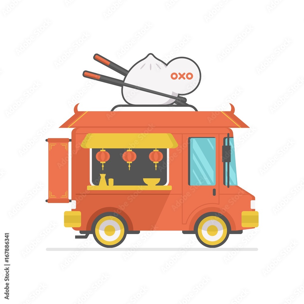 chinese food truck icon vector illustration Stock Vector | Adobe Stock