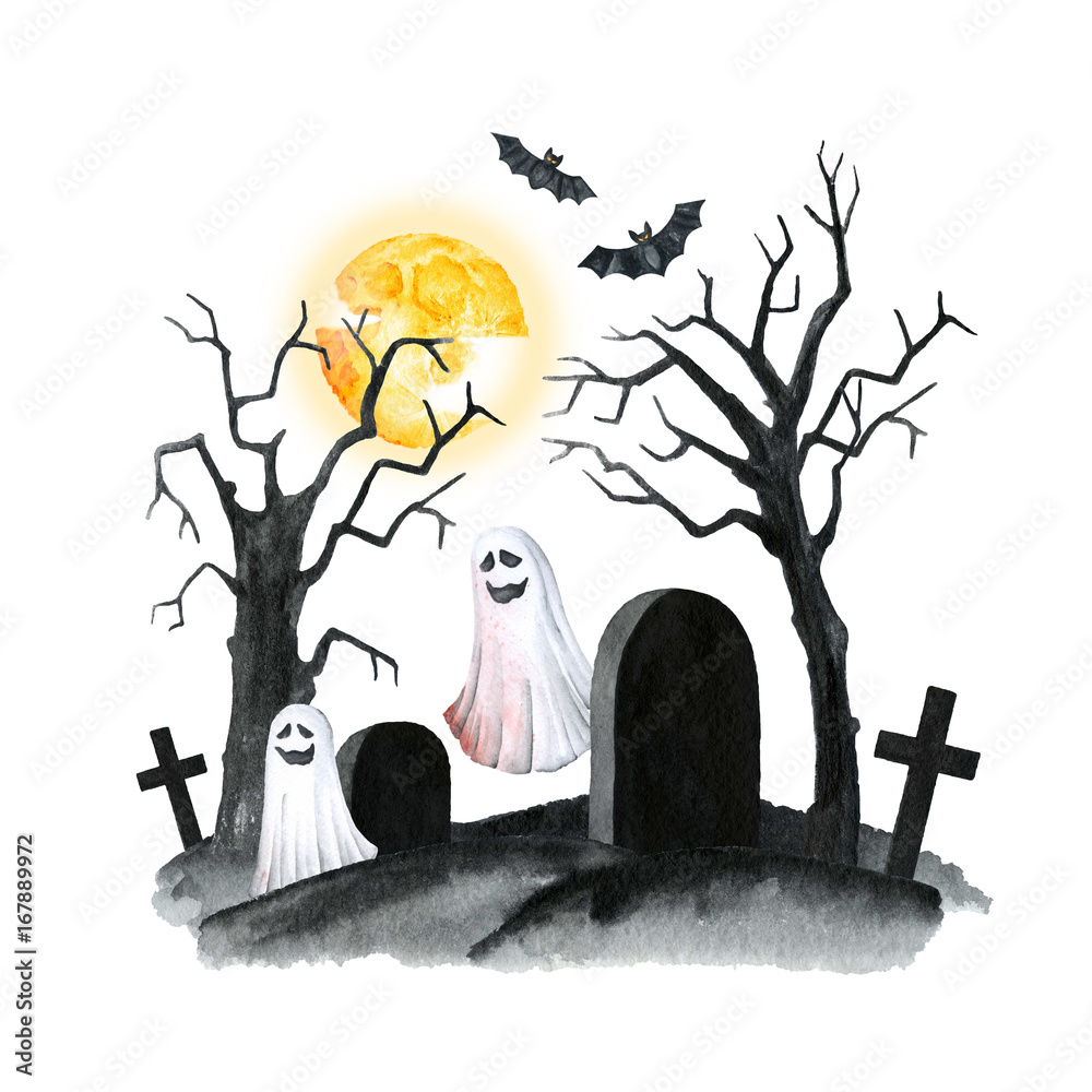 Creepy Graveyard Drawing