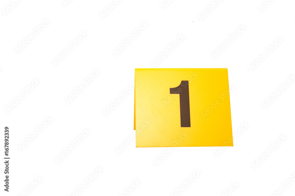 evidence marker number 1 for crime scene investigation concept isolated ...