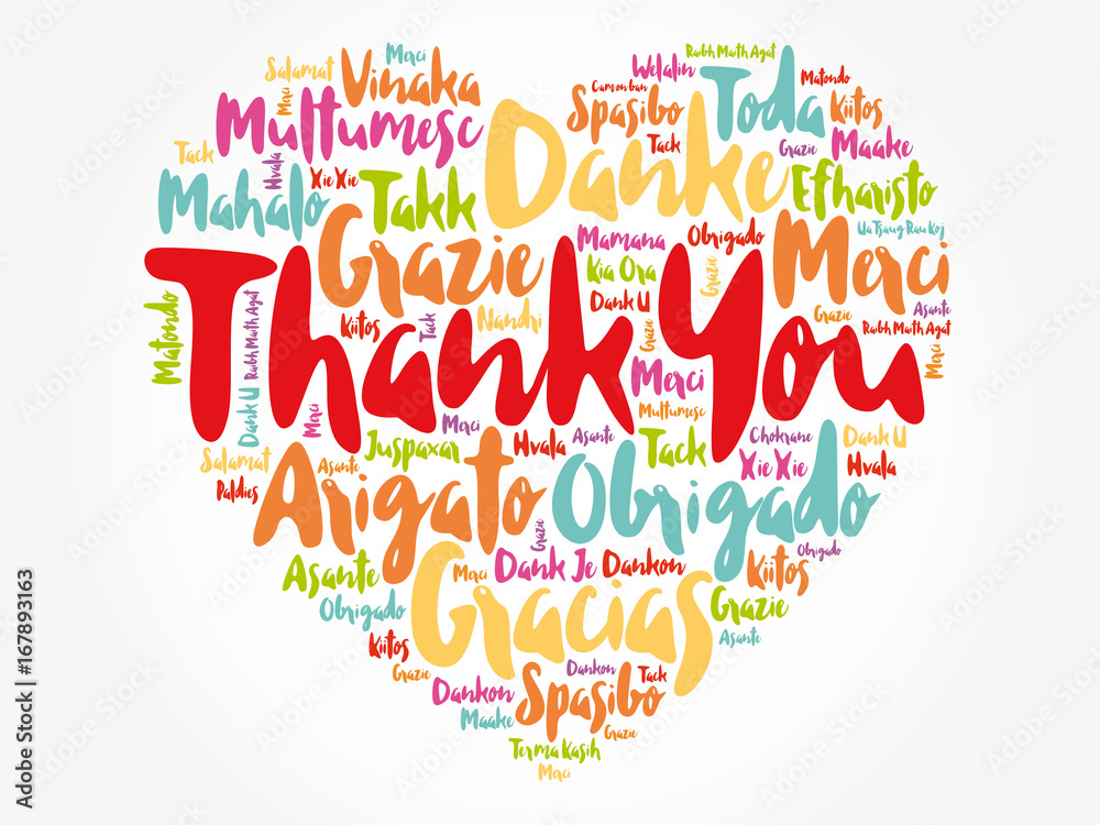 Thank You Languages Heart