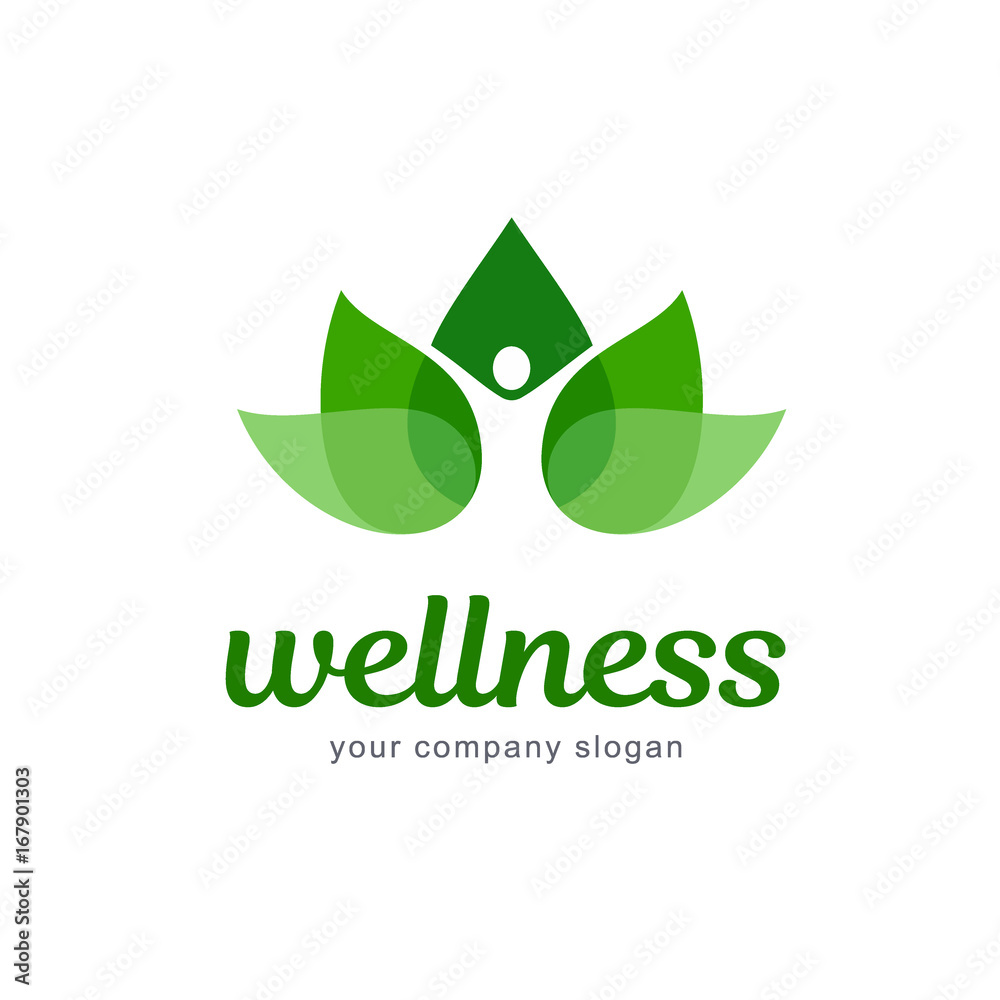 Vector logo design. Wellness and healthy Stock Vector | Adobe Stock