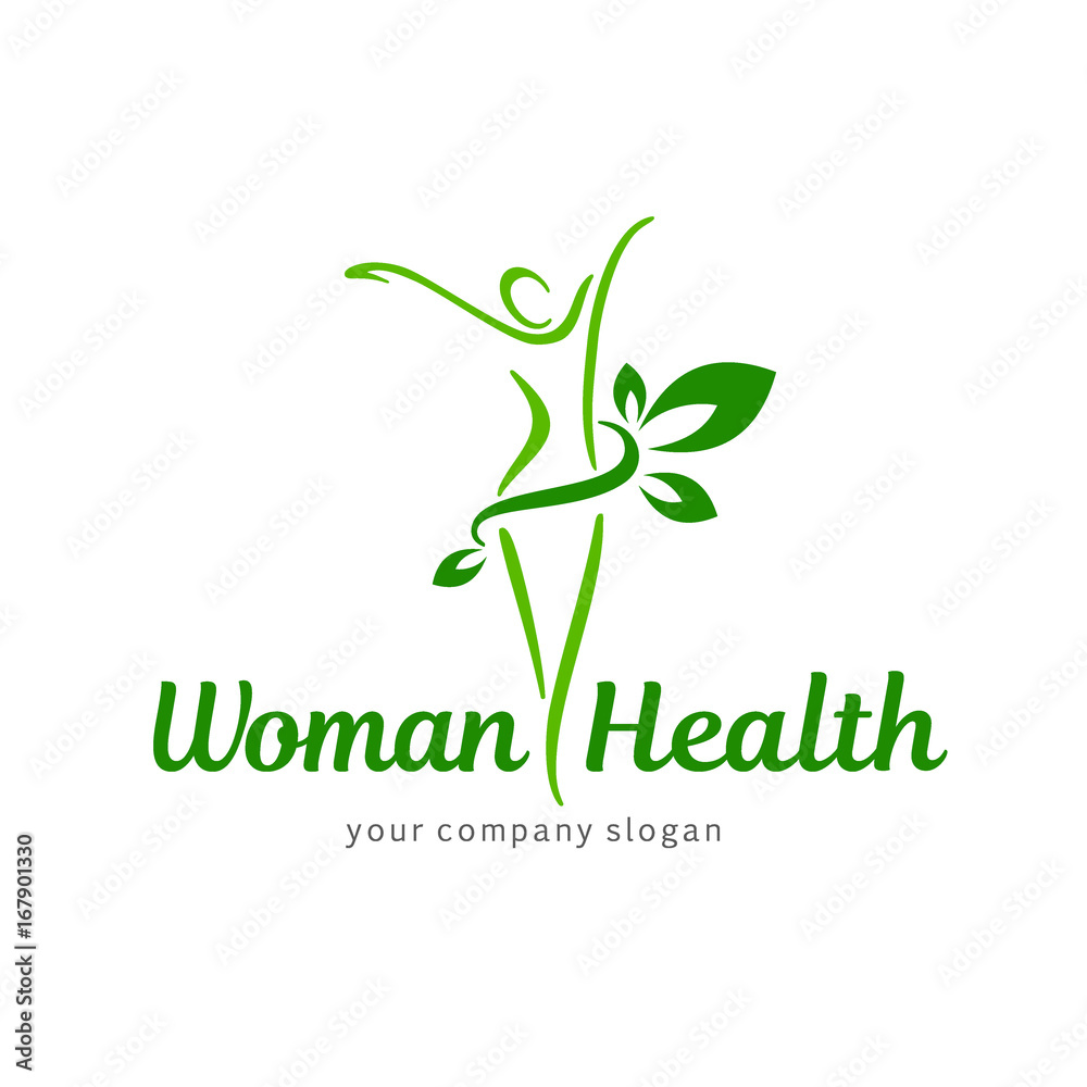 Vector logo design. Wellness and woman health Stock Vector | Adobe Stock