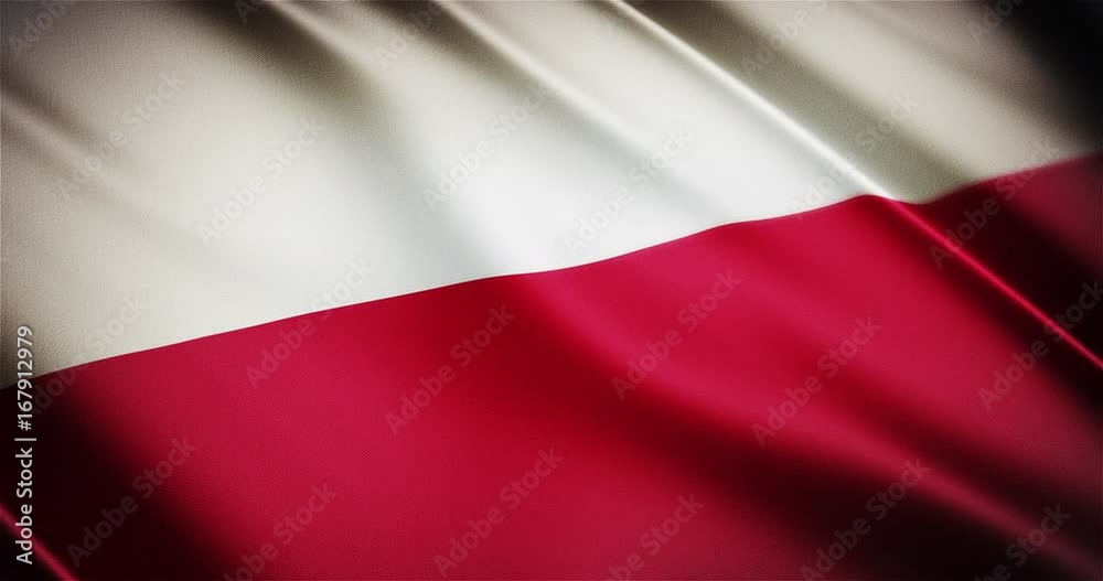 Poland realistic national flag seamless looping waving animation Stock ...