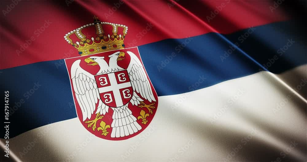 Serbia realistic national flag seamless looping waving animation Stock ...