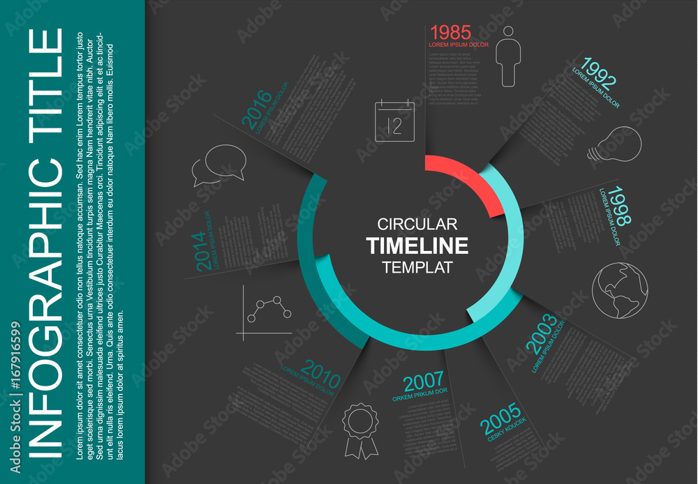 Circular infographic timeline template Stock Vector | Adobe Stock