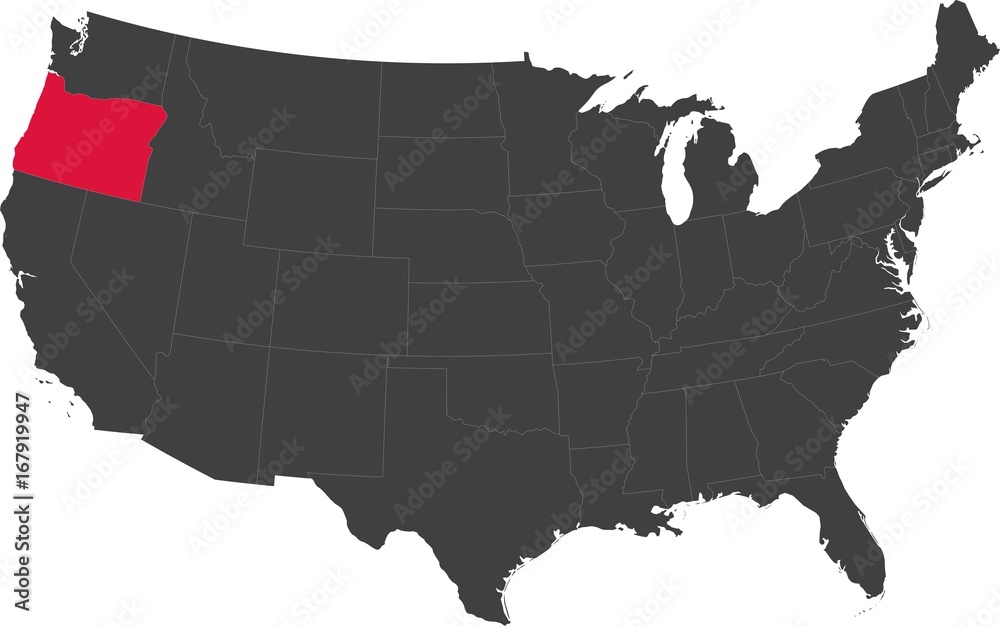 Vetor de Map of the United States of America split into individual ...