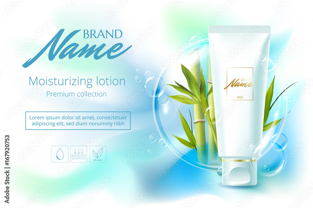 Advertising poster for cosmetic product for catalog, magazine. Vector ...