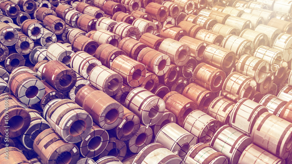 Raw material Handling: Steel coil storing inside a warehouse for ...