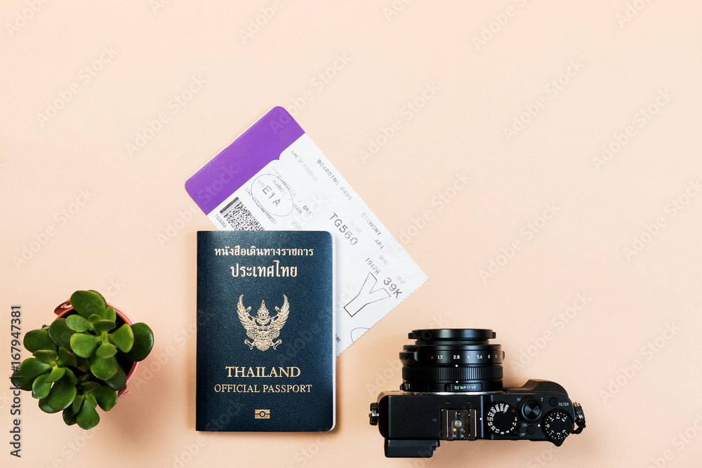 Flat lay and copy space for design work of vintage digital compact ...