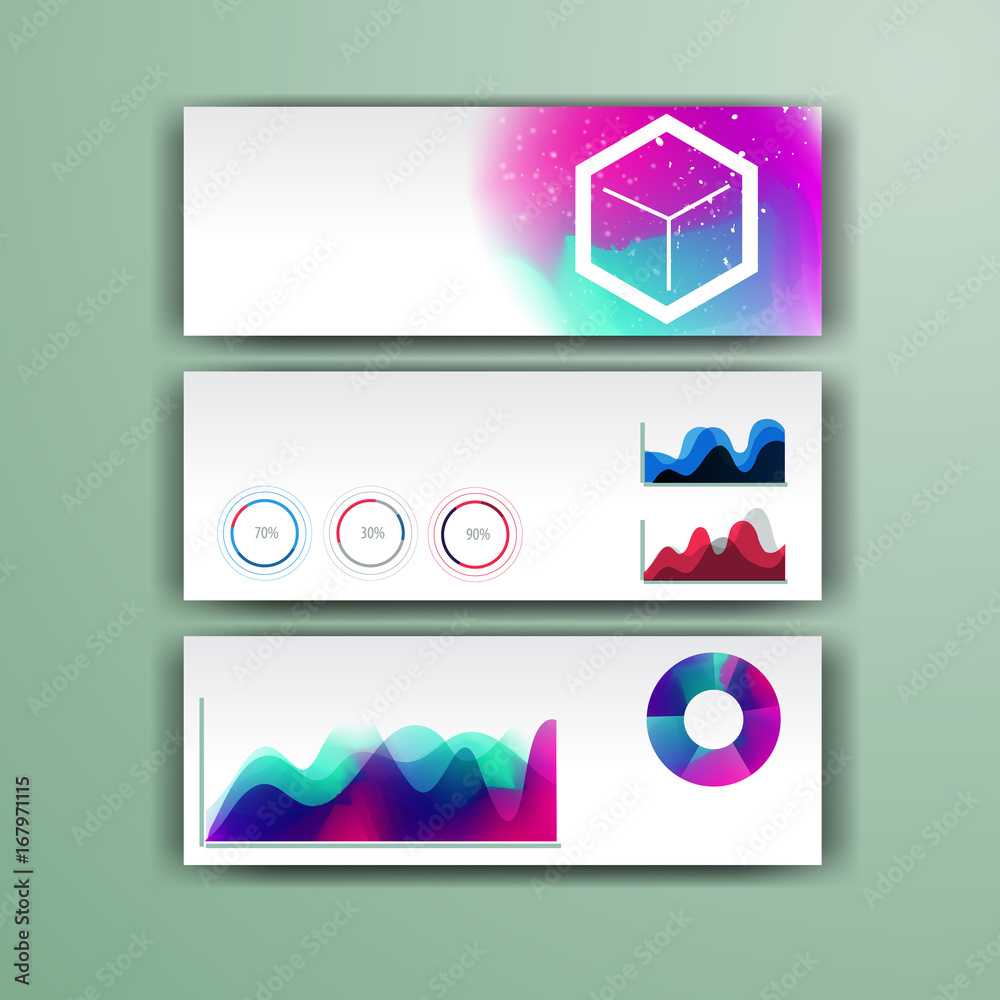 Corporate infographic template with color elements. Vector company ...