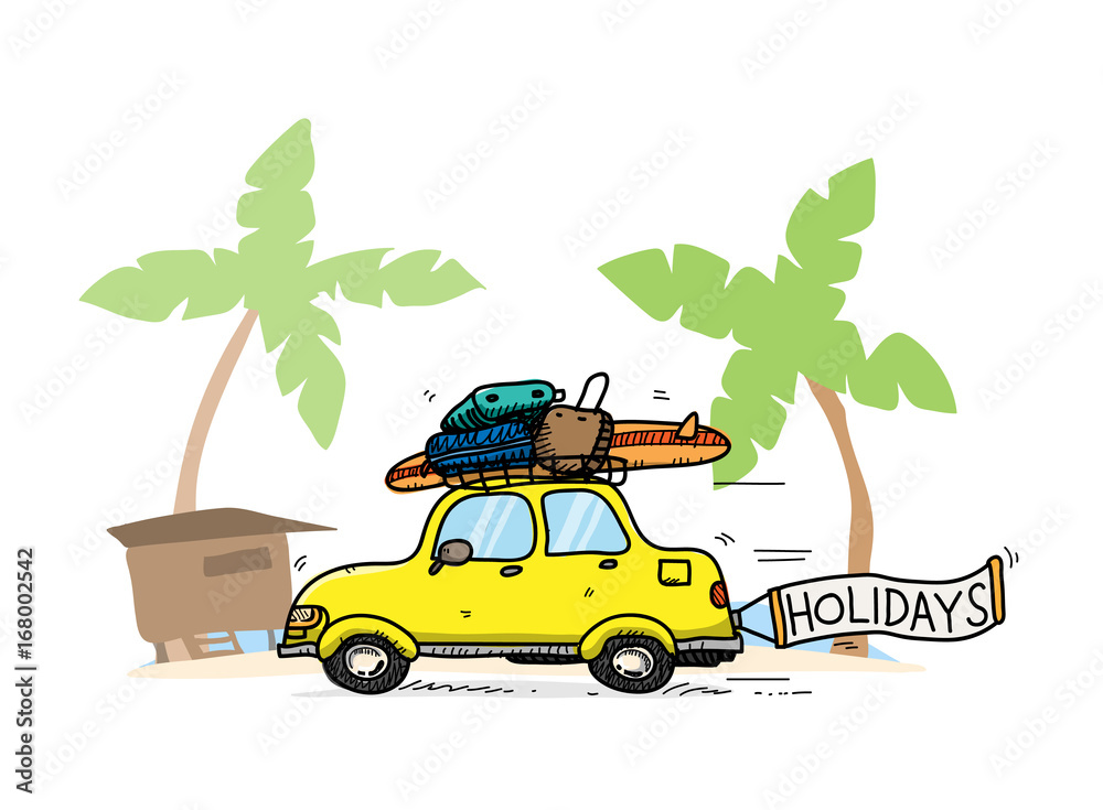 Beach Tourist Cartoon