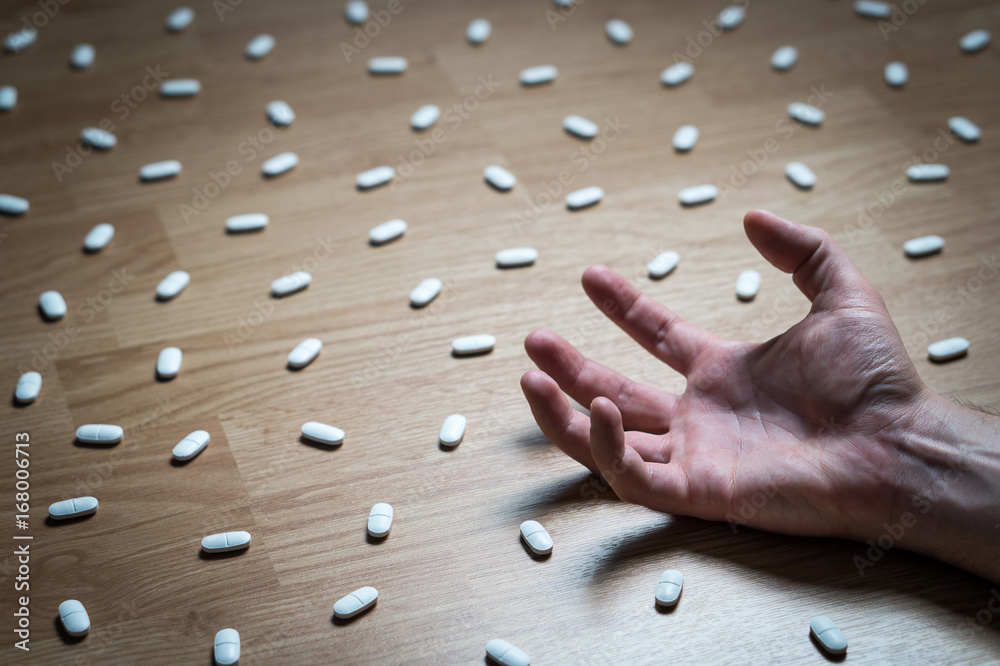 Drug addiction, medical abuse and narcotics hook and dependence concept ...