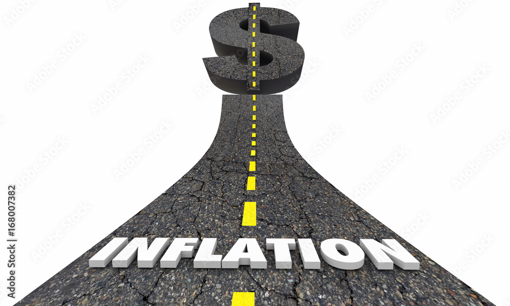 Inflation Road Dollar Sign Prices Costs Rising 3d Illustration Stock ...
