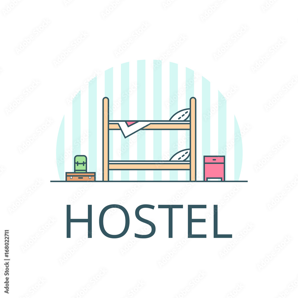 Hostel icon sign logo design. Flat illustration. Hostel concept. Stock ...