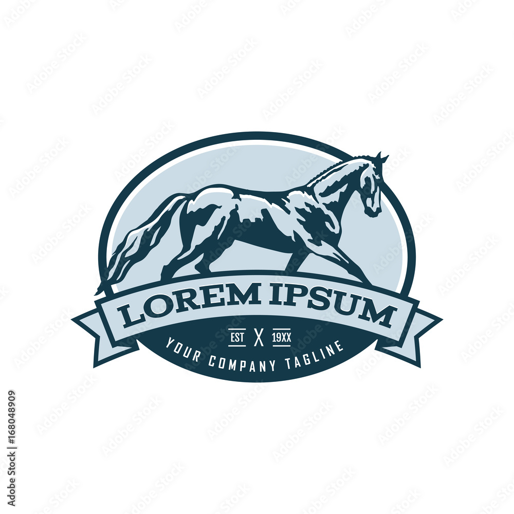 horse vintage logo. emblem design concept template Stock Vector | Adobe ...