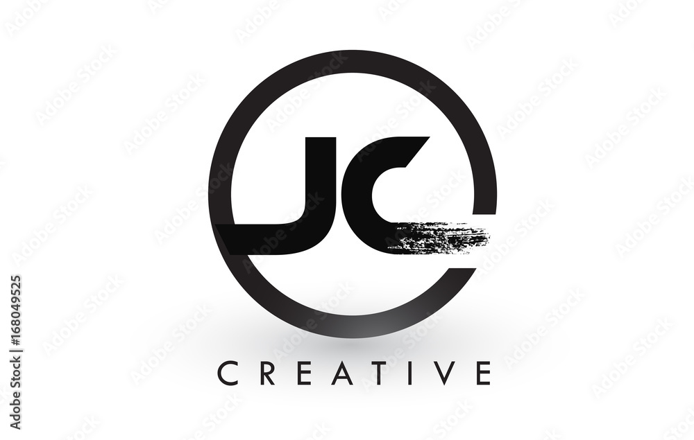JC Brush Letter Logo Design. Creative Brushed Letters Icon Logo. Stock ...