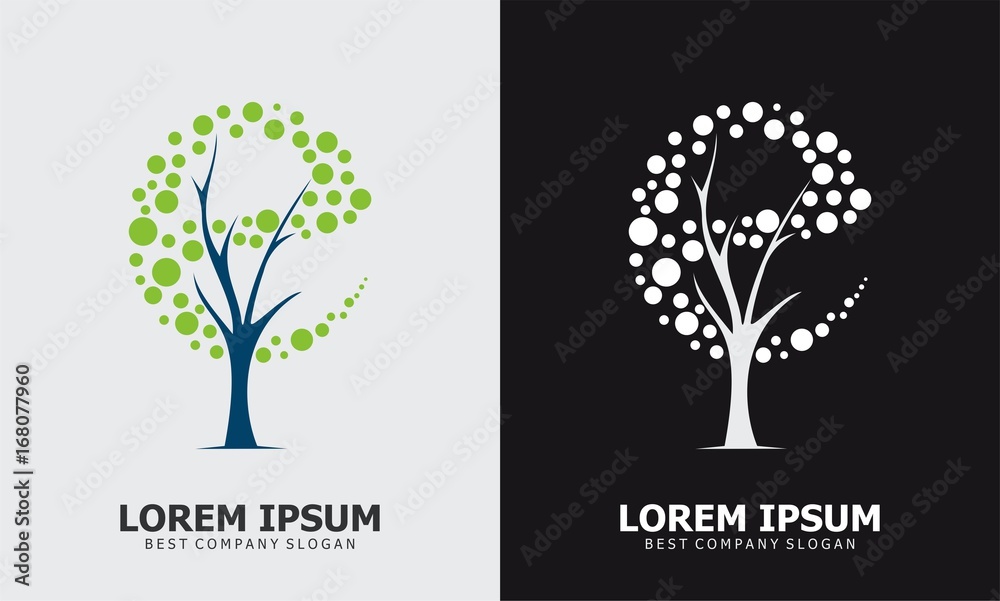 abstract e tree logo connection design Stock Vector | Adobe Stock