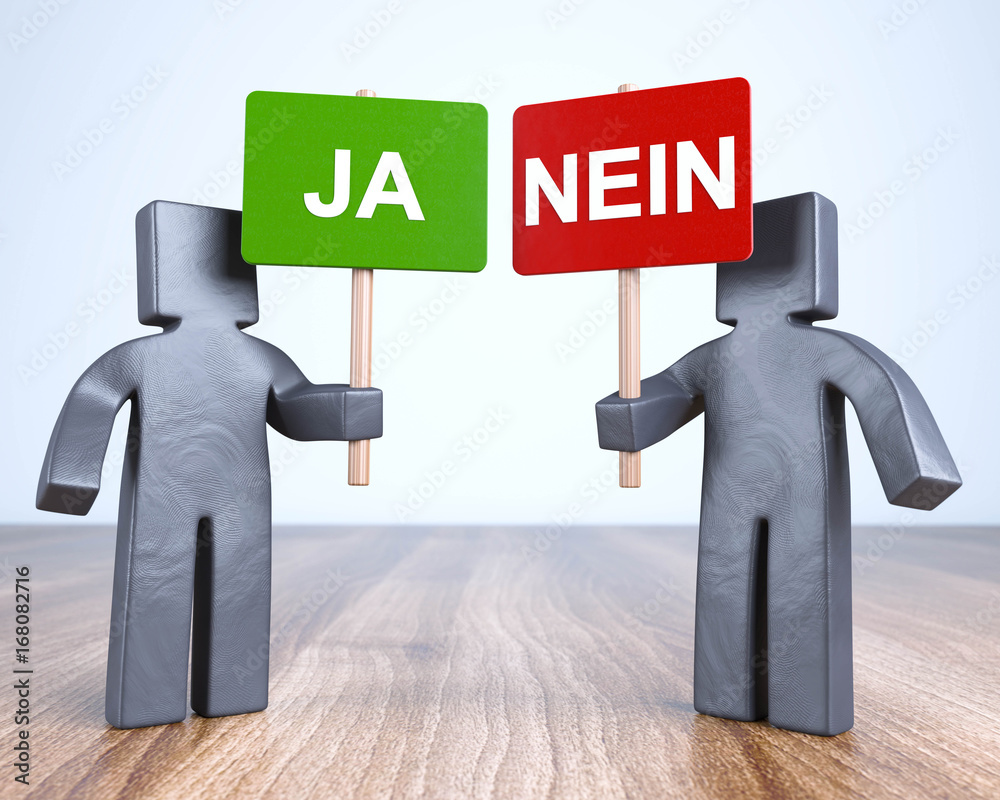 Knetfiguren ja und nein Stock-Illustration | Adobe Stock